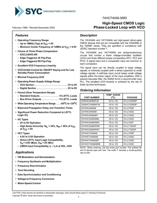 74HCT4046-SMD.pdf Datasheet de IC 4046 descripción | PDF