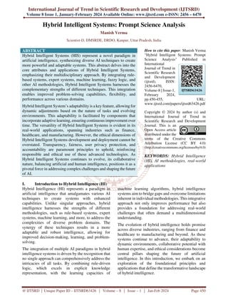 Hybrid Intelligent Systems Prompt Science Analysis | PDF | Technology Industry | Industries