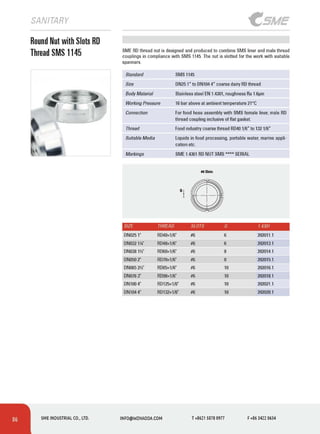 SME Sanitary Union Couplings Hygienic Fittings SS316L 1.4404 DIN11851 ...