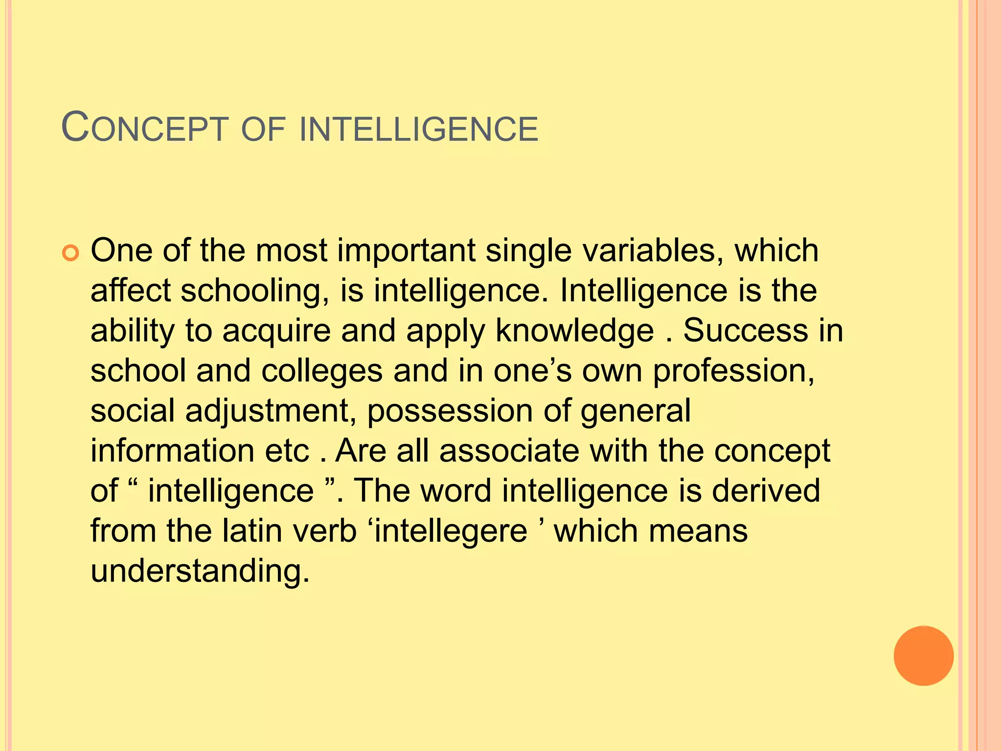 Concept of Intelligence | PPTX
