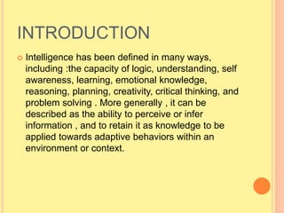 Concept of Intelligence | PPTX