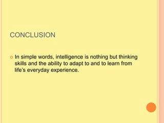 Concept of Intelligence | PPTX