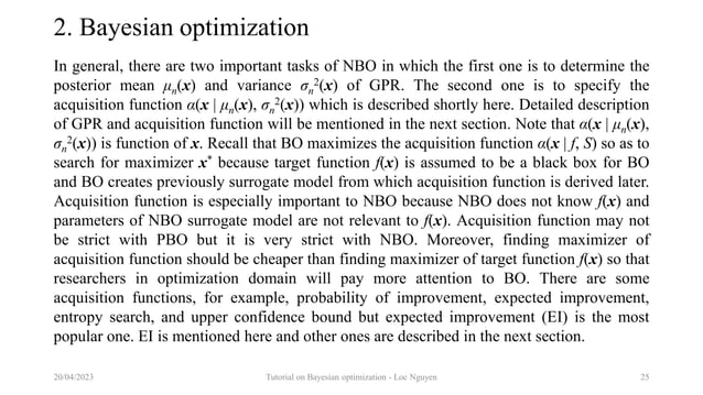 Tutorial on Bayesian optimization | PPTX