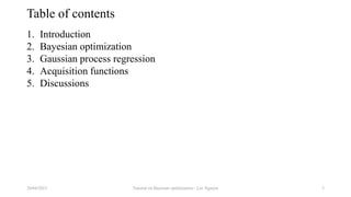 Tutorial on Bayesian optimization | PPTX