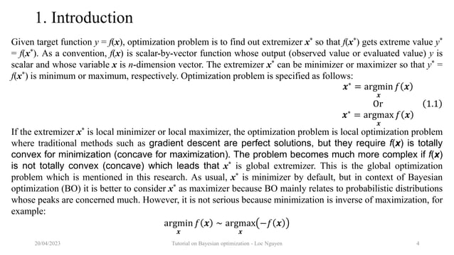 Tutorial on Bayesian optimization | PPTX