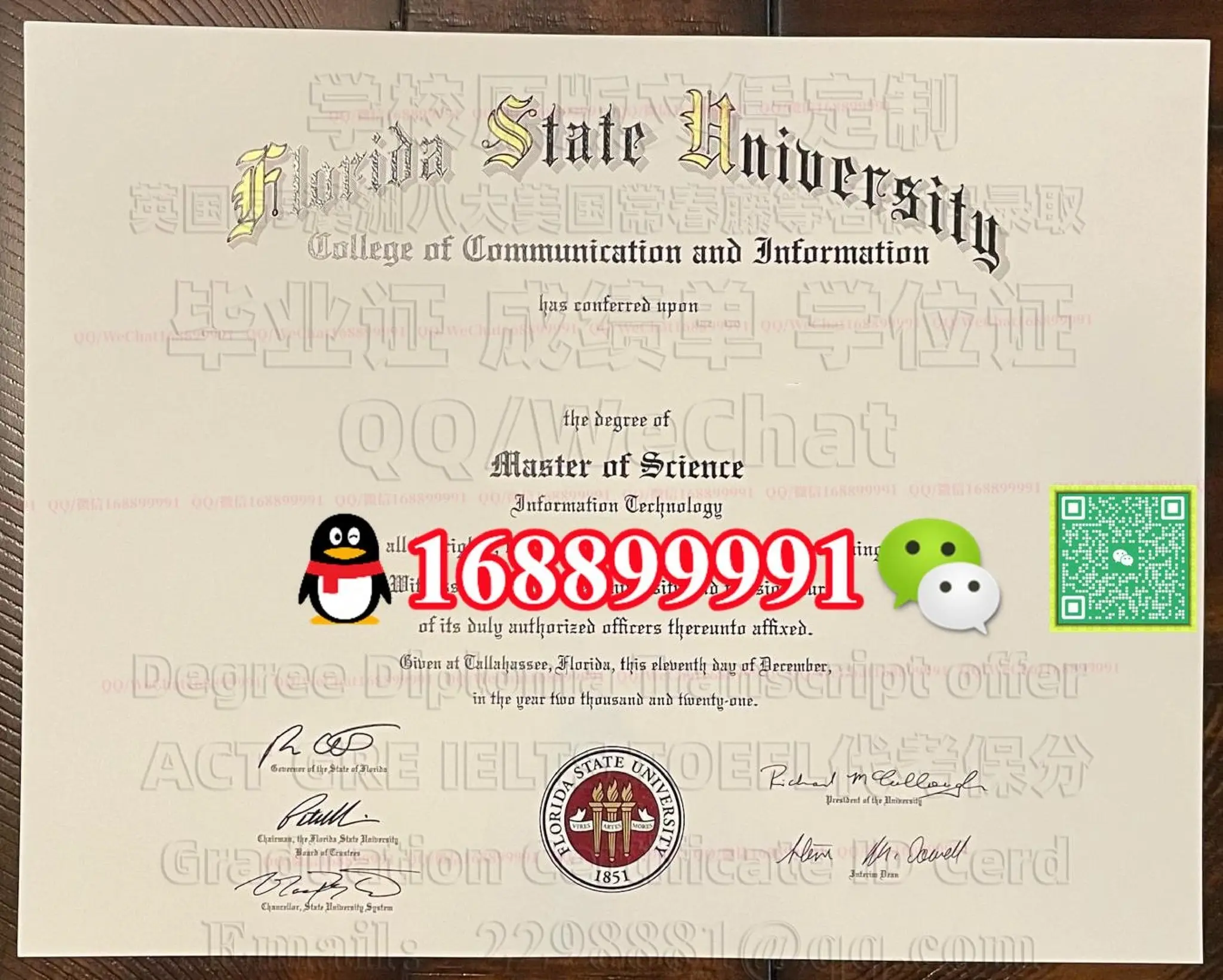 Florida State University degree offer diploma Transcript | PPT