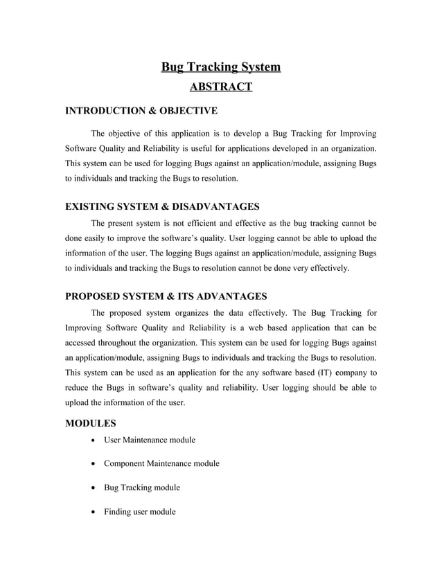 75.bug tracking for improving software quality & reliability | DOC