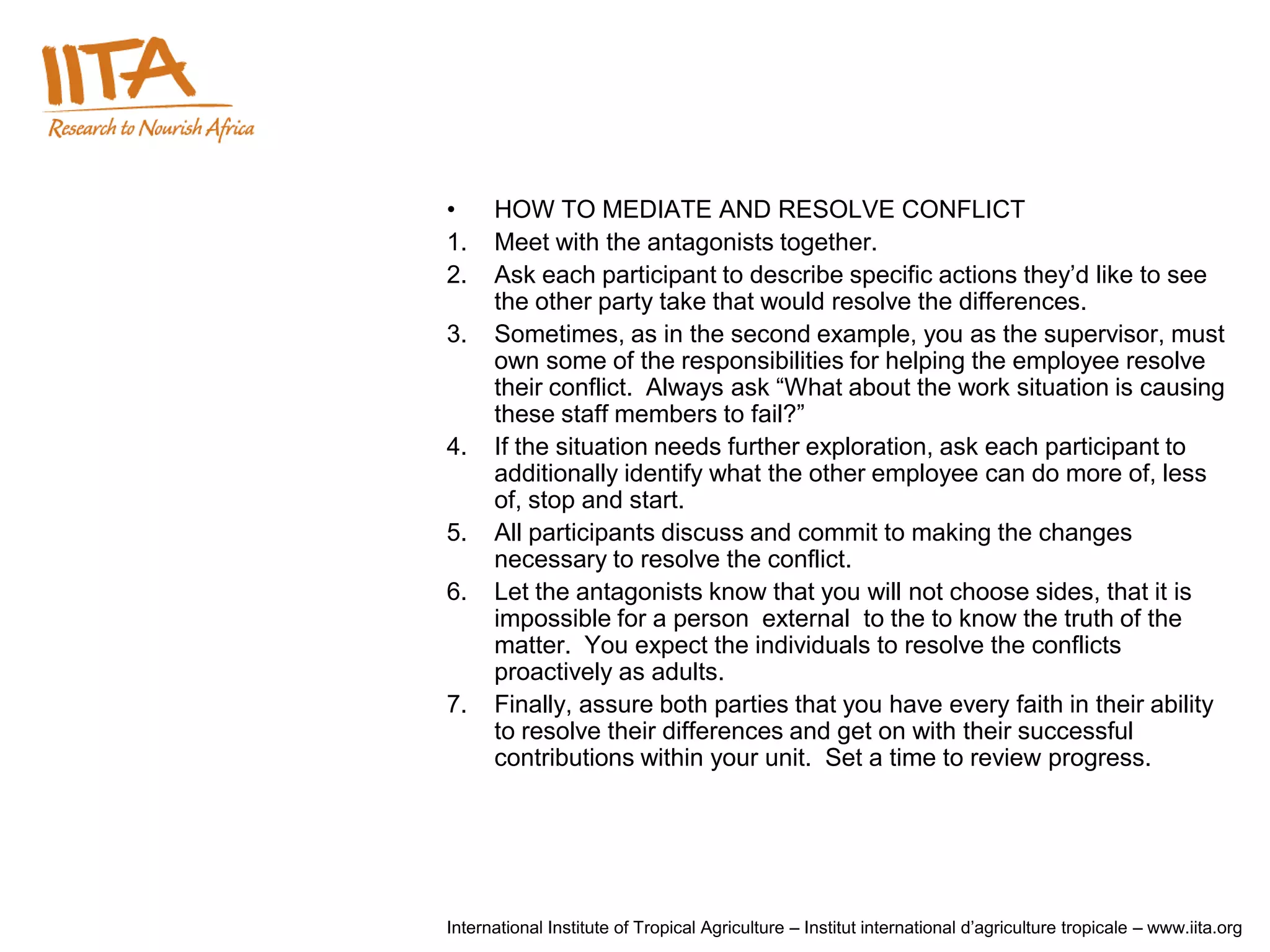 Conflict management in the workplace | PDF
