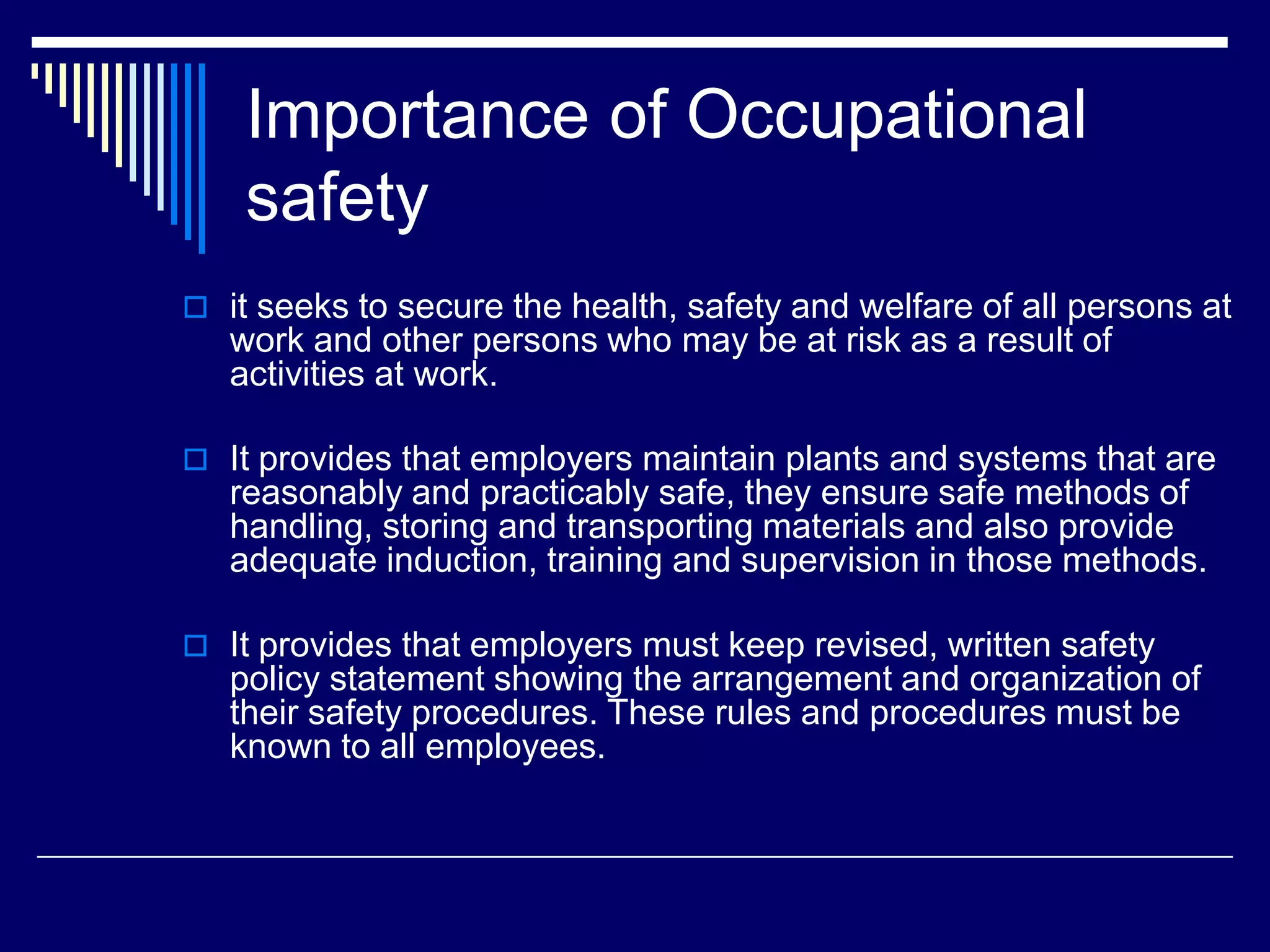 Importance of Occupational Safety | PDF