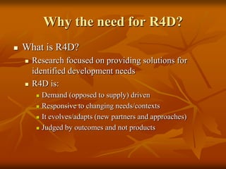 Improving R4D at IITA | PDF | Agriculture | Industries
