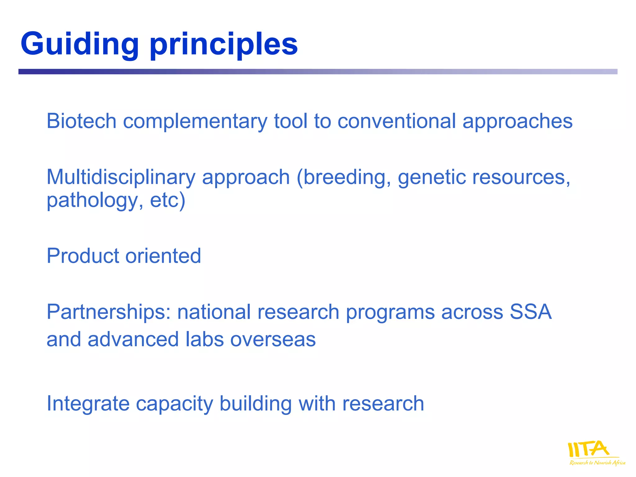 Biotechnology,Research-for-Development at IITA | PDF