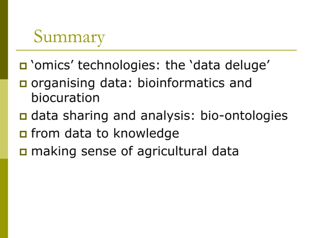 bioinformatics enabling knowledge generation from agricultural omics data | PPT