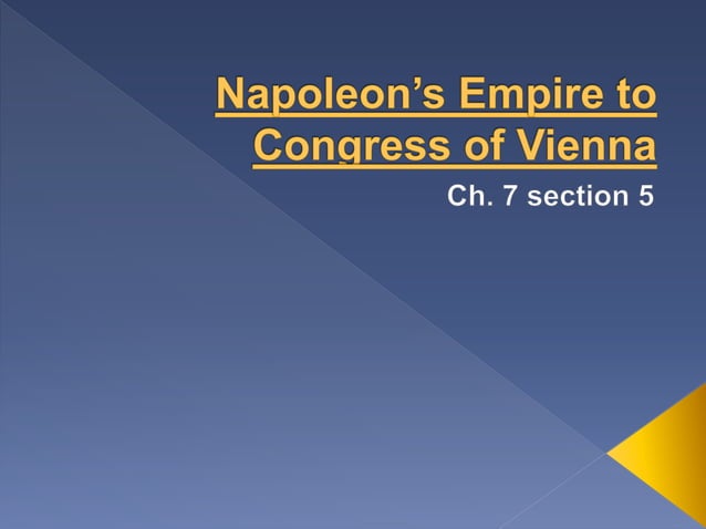7.5 napoleon’s empire to congress of vienna | PPT