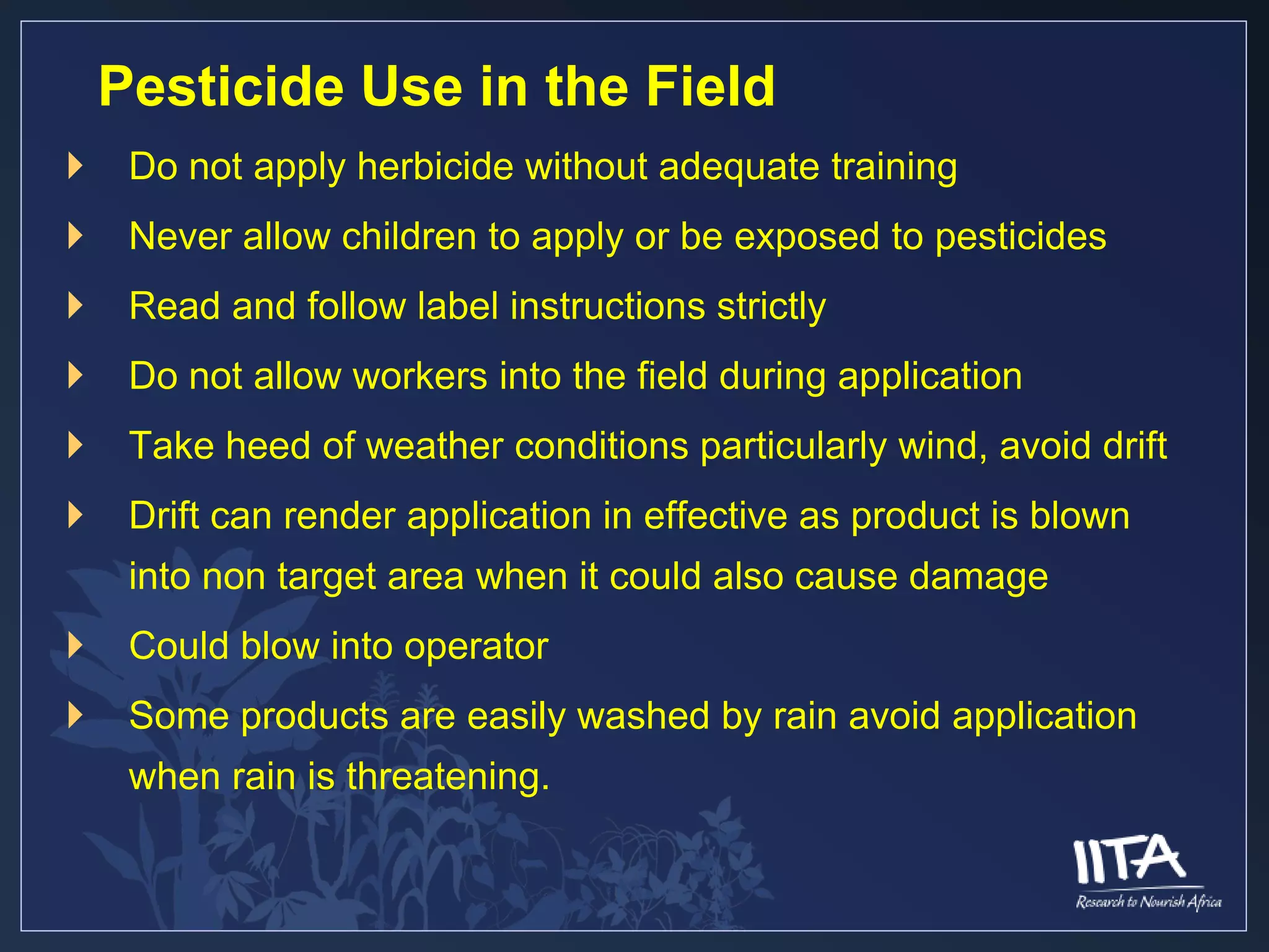 SAFE HANDLING OF PESTICIDES | PDF