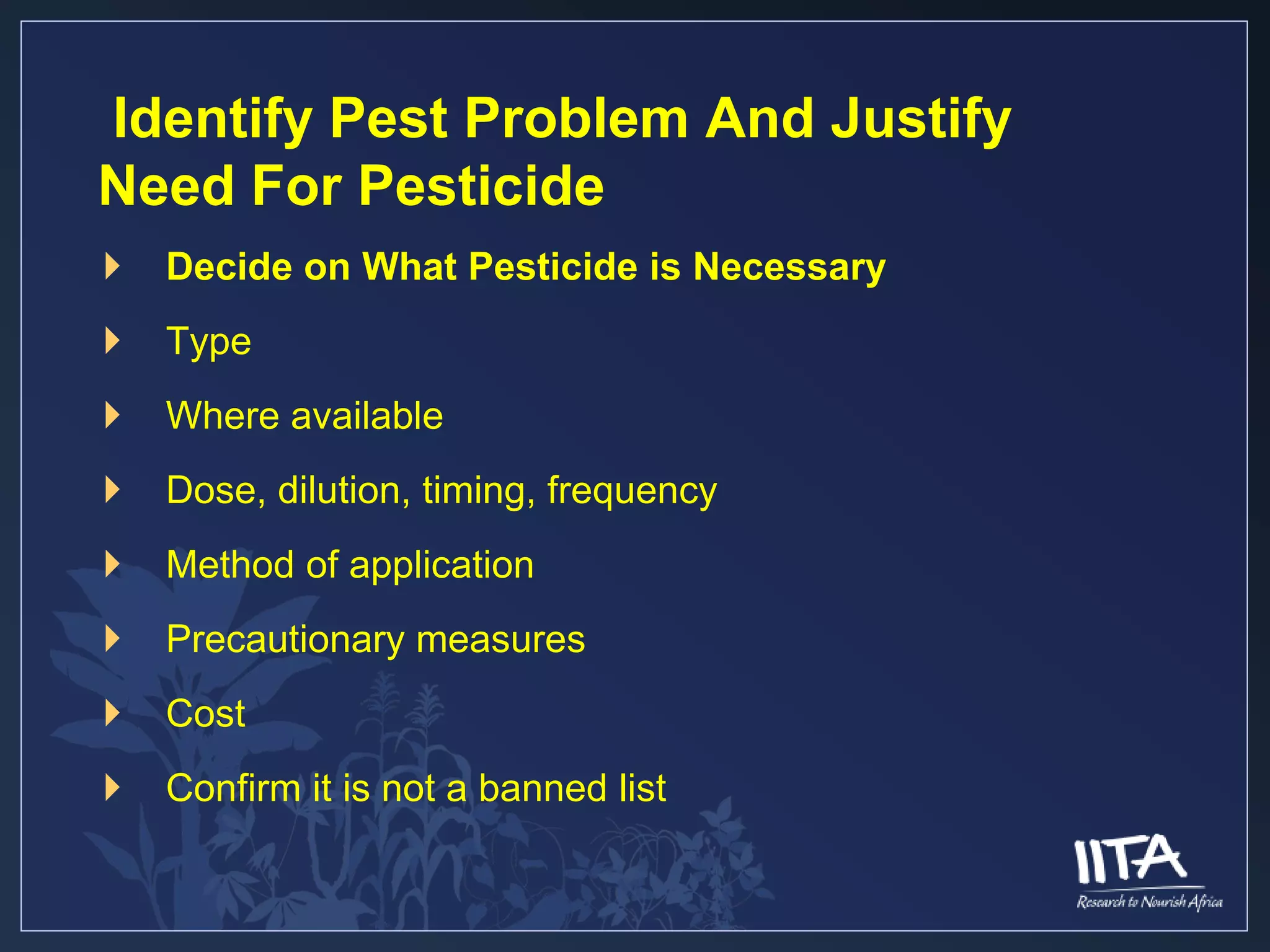SAFE HANDLING OF PESTICIDES | PDF