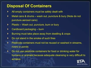 SAFE HANDLING OF PESTICIDES | PDF