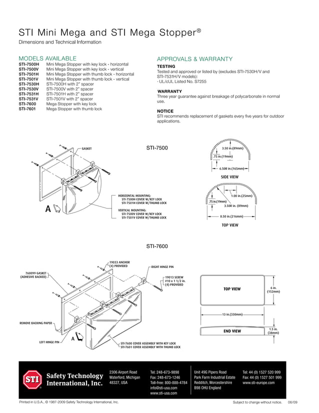 STI 7500 Data Sheet | PDF | Technology & Computing