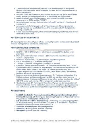 ZN TRAINING PROFILE | PDF