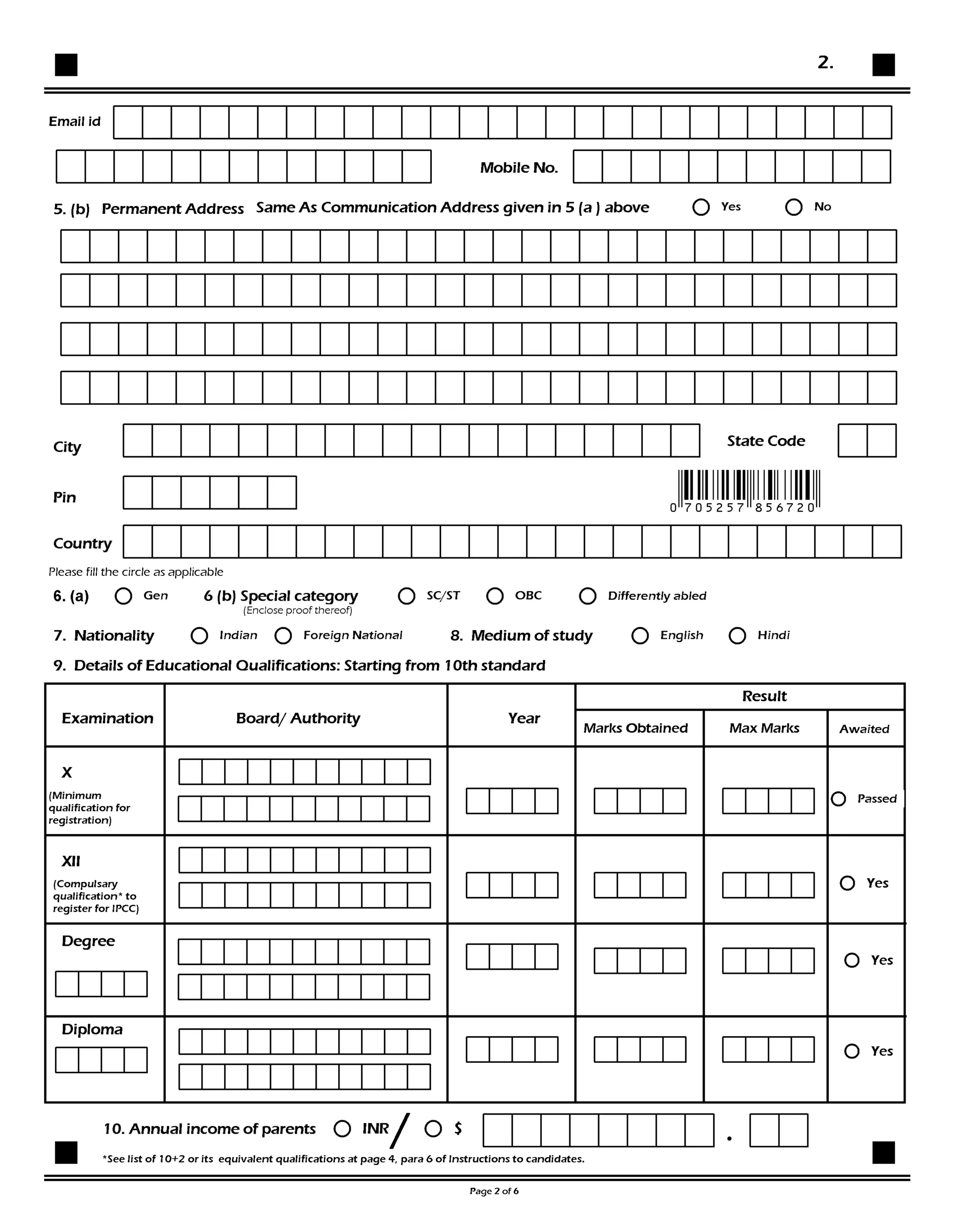 CA - CPT course registration form | PDF