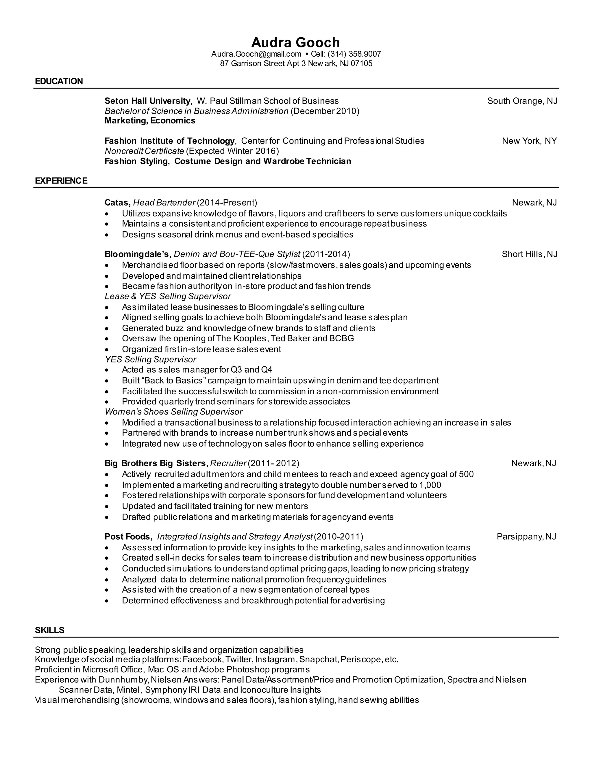 Gooch 2016 Resume | DOCX