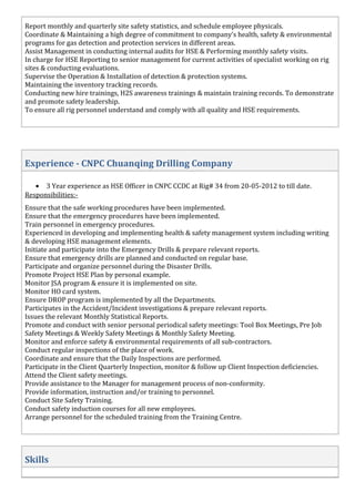 Waseem HSE Officer CV | DOC