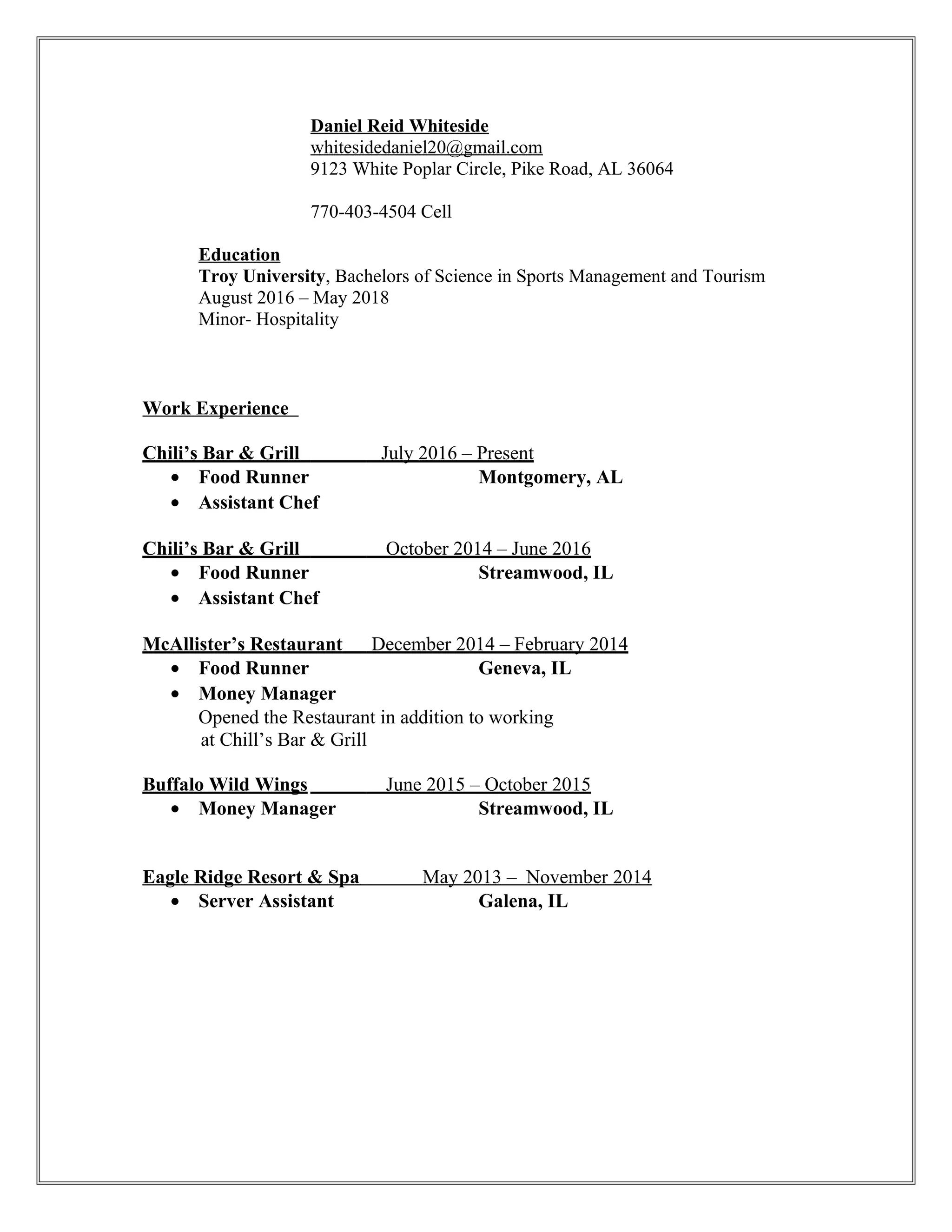 Daniel Whiteside Resume 2[45] | DOC