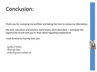 Cynthia Professional Prortfolio | PPTX | Computer Networking | Computing