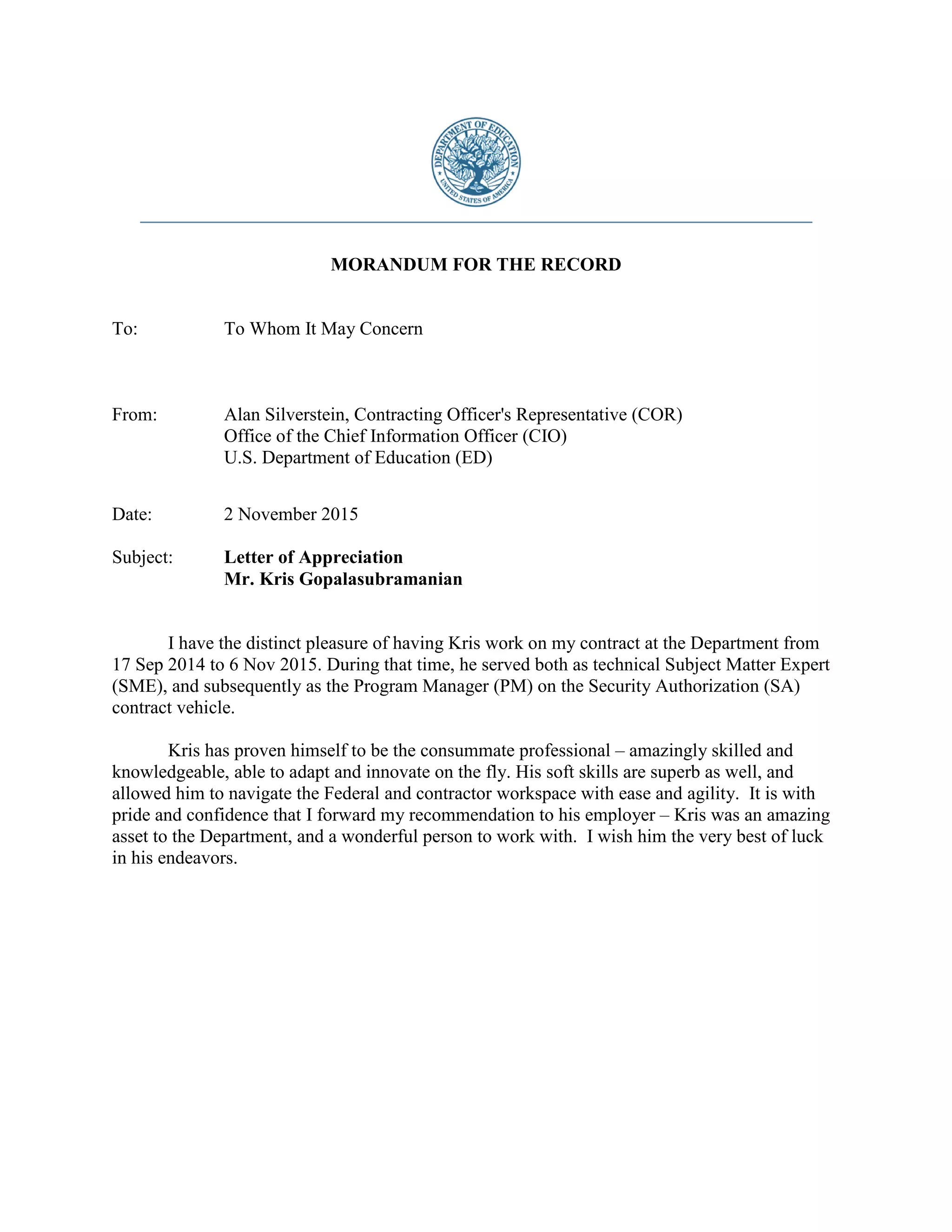 RefLetterForKris-AlanSilverstein | PDF | Business | Business and Finance