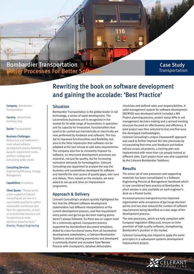 Bombardier LOC_Transportation Case study_JPU (1) | PDF