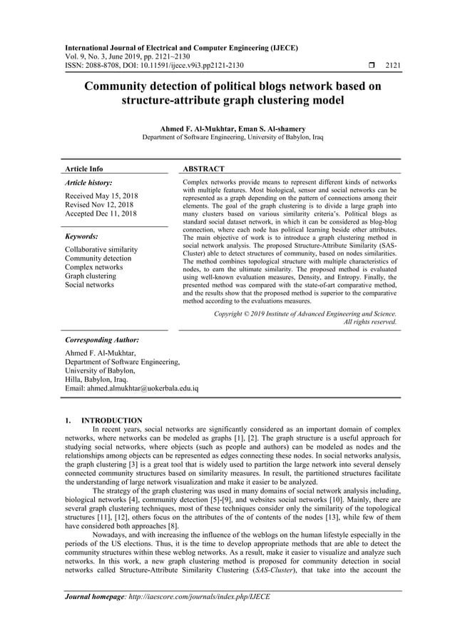 Community Detection Of Political Blogs Network Based On Structure Attribute Graph Clustering