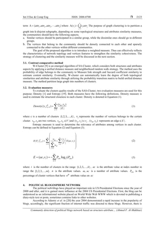Community detection of political blogs network based on structure-attribute graph clustering ...