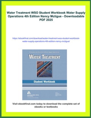 Water Treatment WSO Student Workbook Water Supply Operations 4th ...