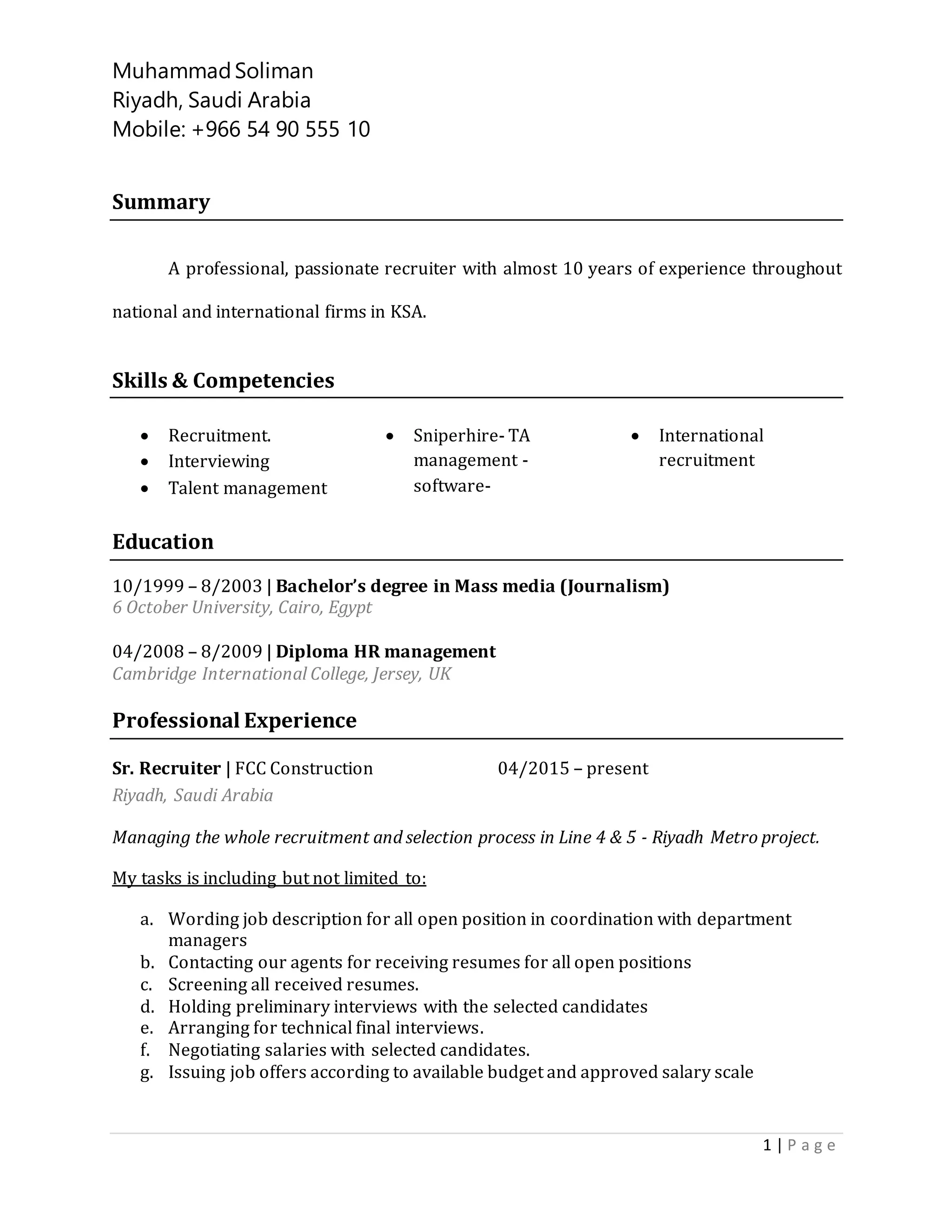 Resume - Muhammad Soliman | PDF