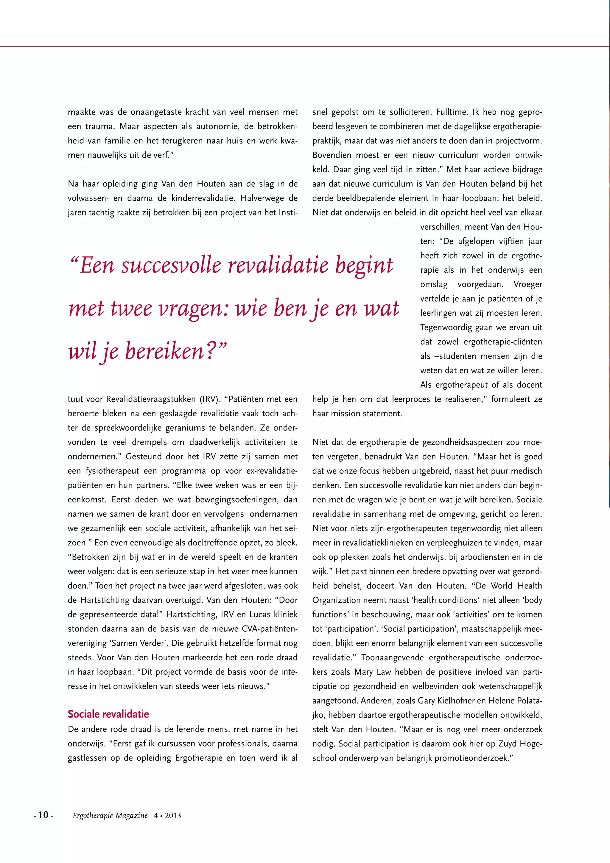 Portret-Jolien-van-den-Houten-EM-editie-4-2013 | PDF
