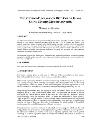 Encryption-Decryption RGB Color Image Using Matrix Multiplication | PDF