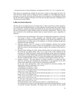 ARABIC ONLINE HANDWRITING RECOGNITION USING NEURAL NETWORK | PDF