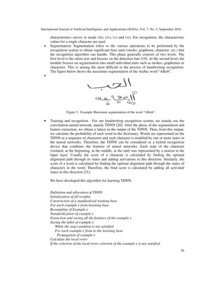 ARABIC ONLINE HANDWRITING RECOGNITION USING NEURAL NETWORK | PDF