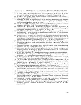 ARABIC ONLINE HANDWRITING RECOGNITION USING NEURAL NETWORK | PDF