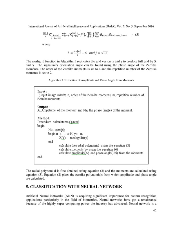 OFFLINE SIGNATURE VERIFICATION SYSTEM FOR BANK CHEQUES USING ZERNIKE MOMENTS, CIRCULARITY ...