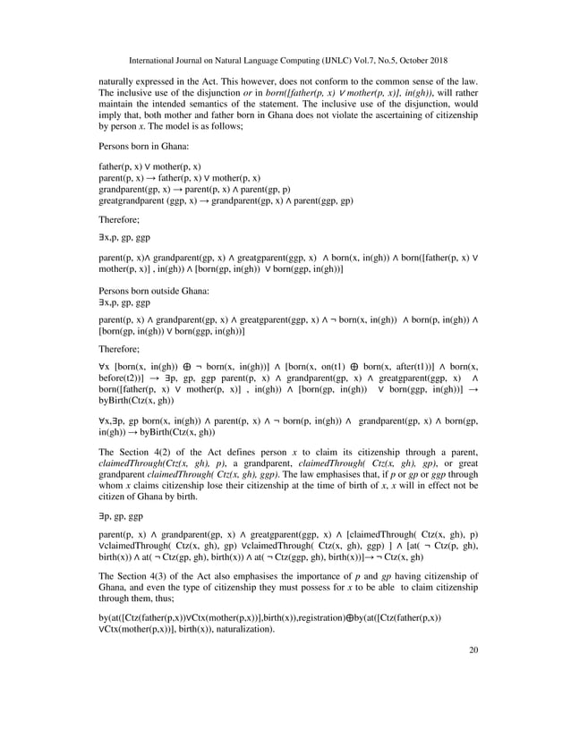 CITIZENSHIP ACT (591) OF GHANA AS A LOGIC THEOREM AND ITS SEMANTIC IMPLICATIONS | PDF