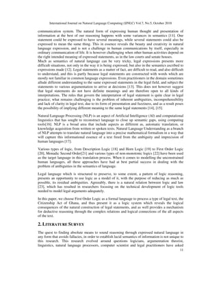 CITIZENSHIP ACT (591) OF GHANA AS A LOGIC THEOREM AND ITS SEMANTIC IMPLICATIONS | PDF