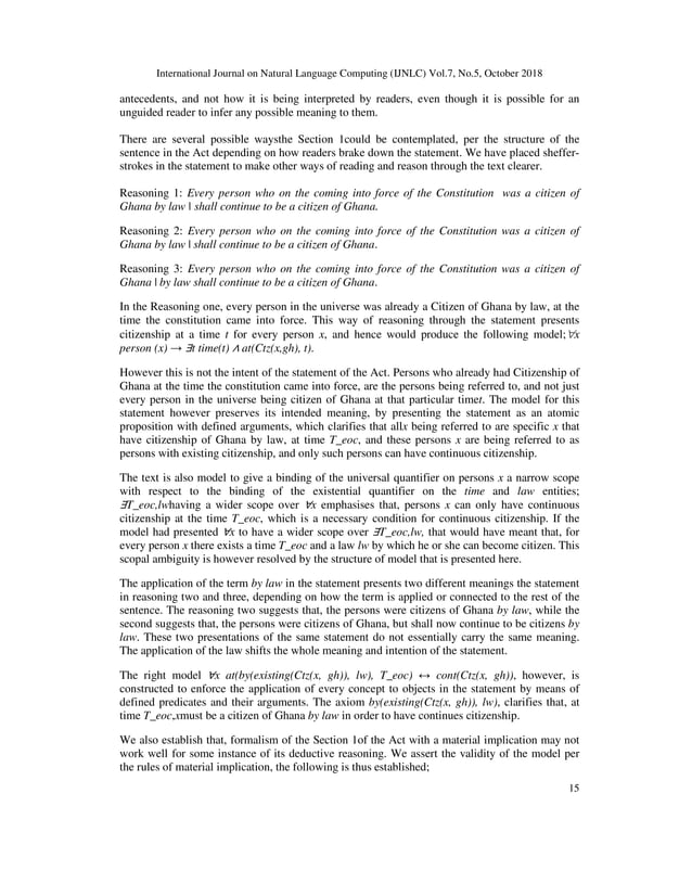 CITIZENSHIP ACT (591) OF GHANA AS A LOGIC THEOREM AND ITS SEMANTIC IMPLICATIONS | PDF