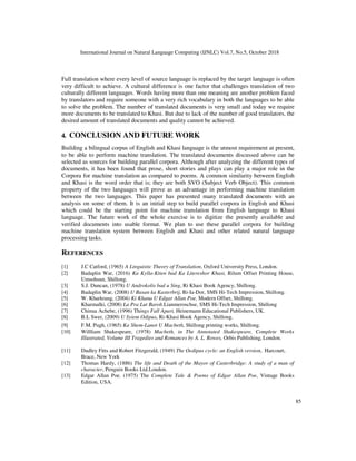 EXISTING ENGLISH TO KHASI TRANSLATED DOCUMENTS FOR PARALLEL CORPORA DEVELOPMENT: A SURVEY | PDF