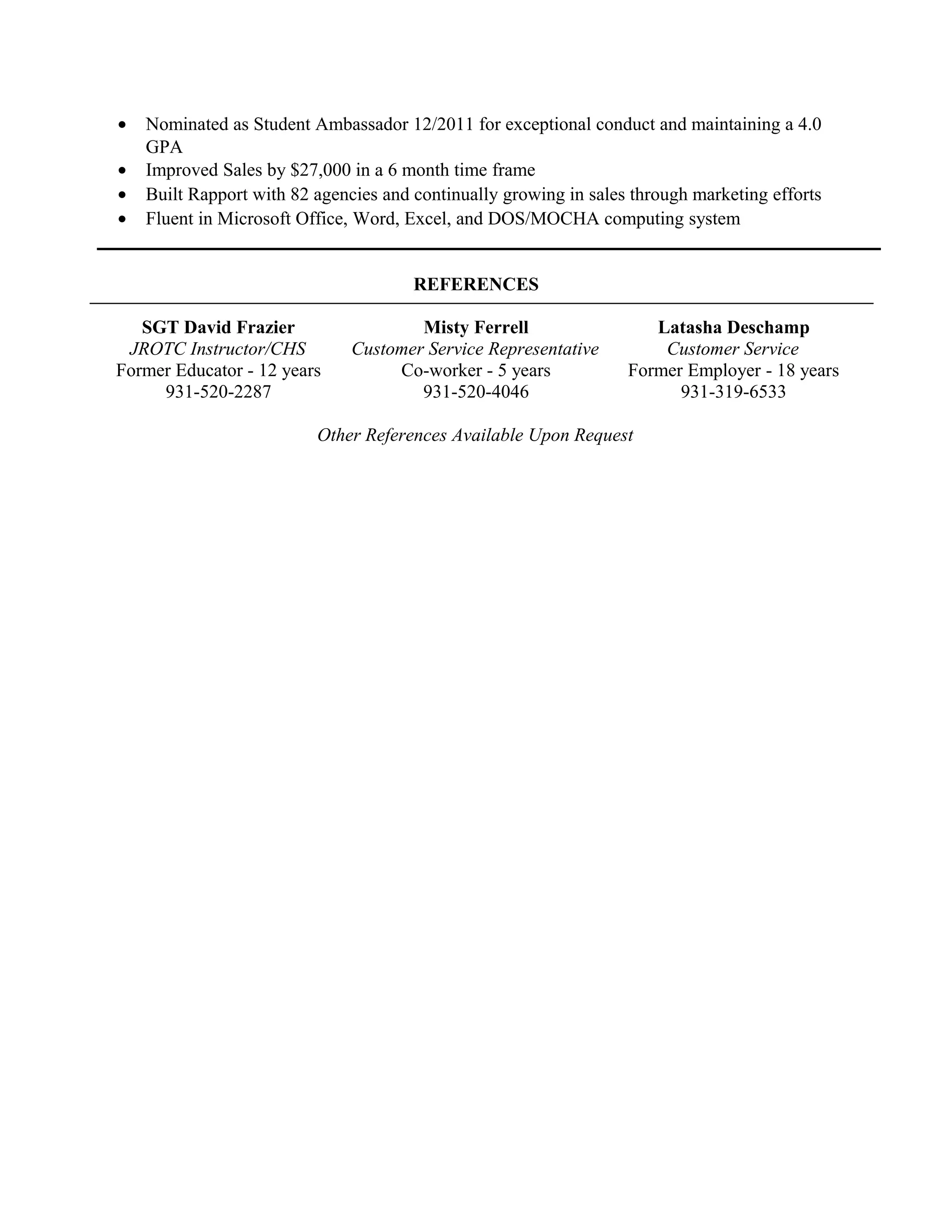 Chelsea Western Resume | DOC
