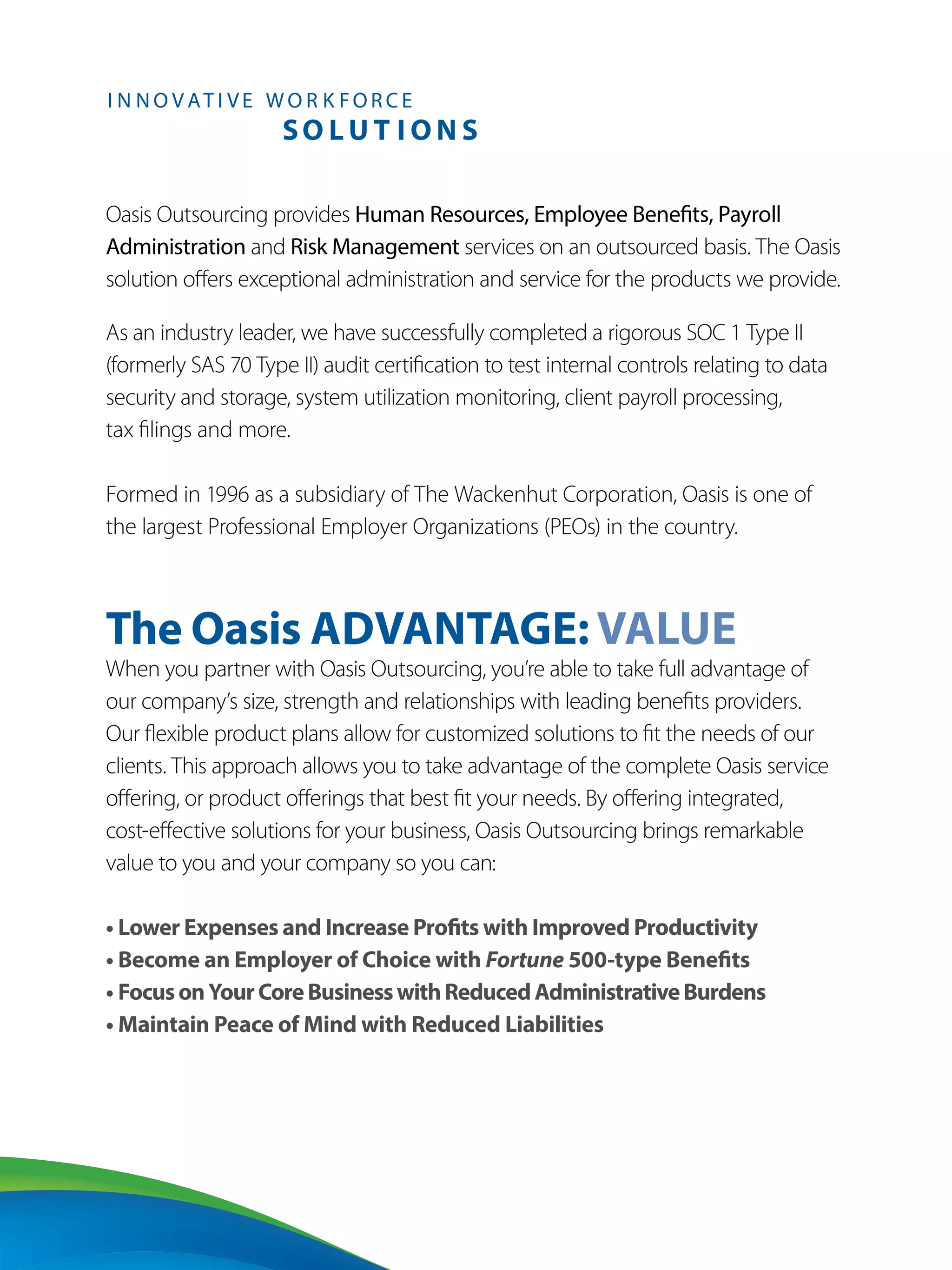 Oasis Advantage | PDF