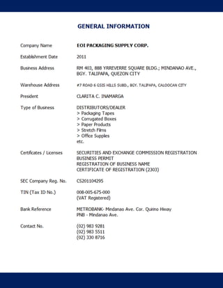 EOI COMPANY PROFILE 2017 | PDF