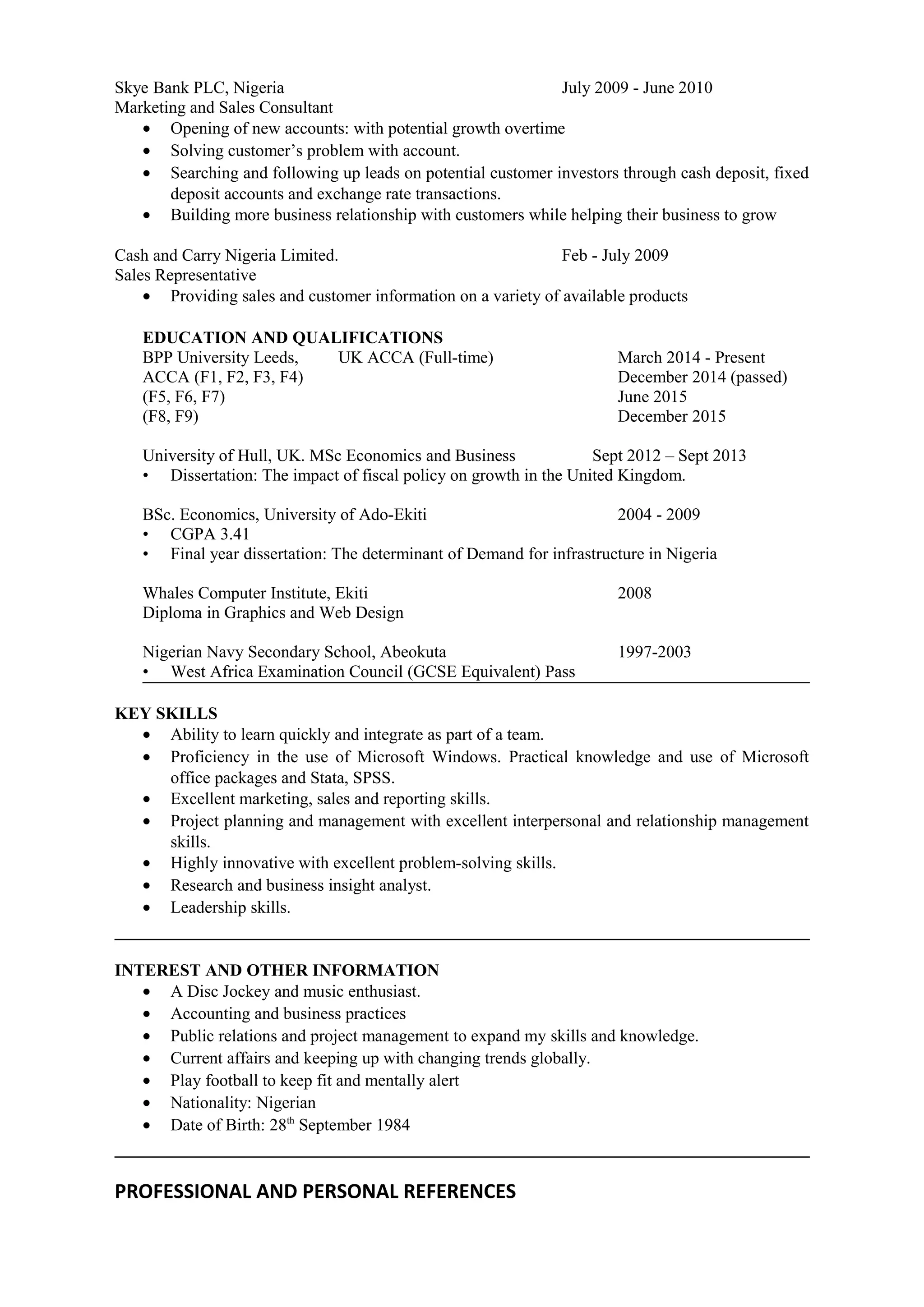 OLU CV | PDF
