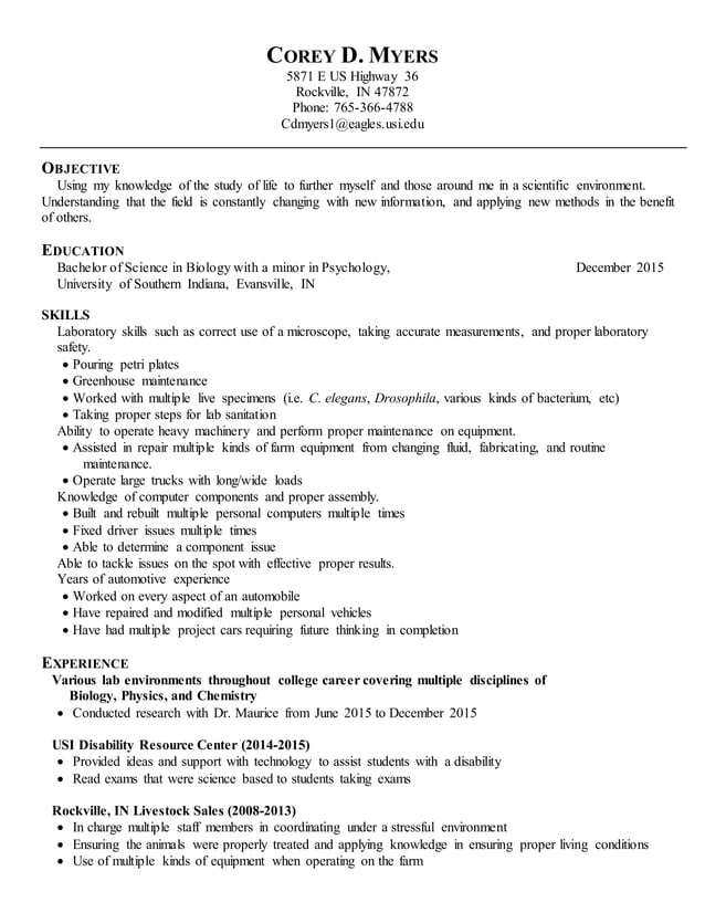 Corey Myerrs resume | DOCX | Education