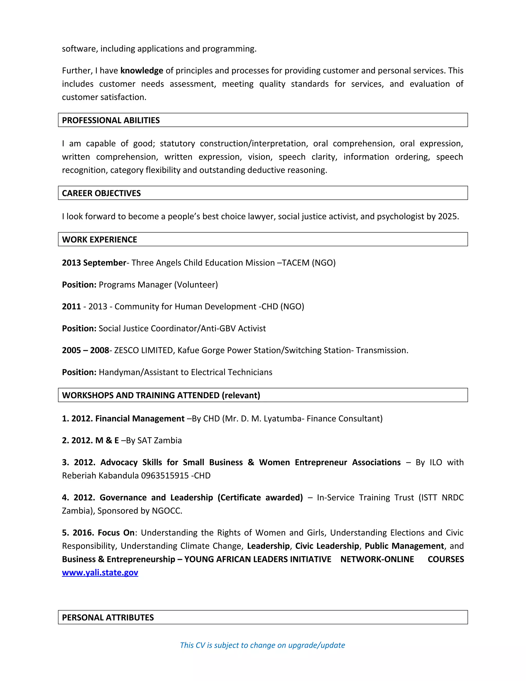 CURRICULUM VITAE updated | DOC