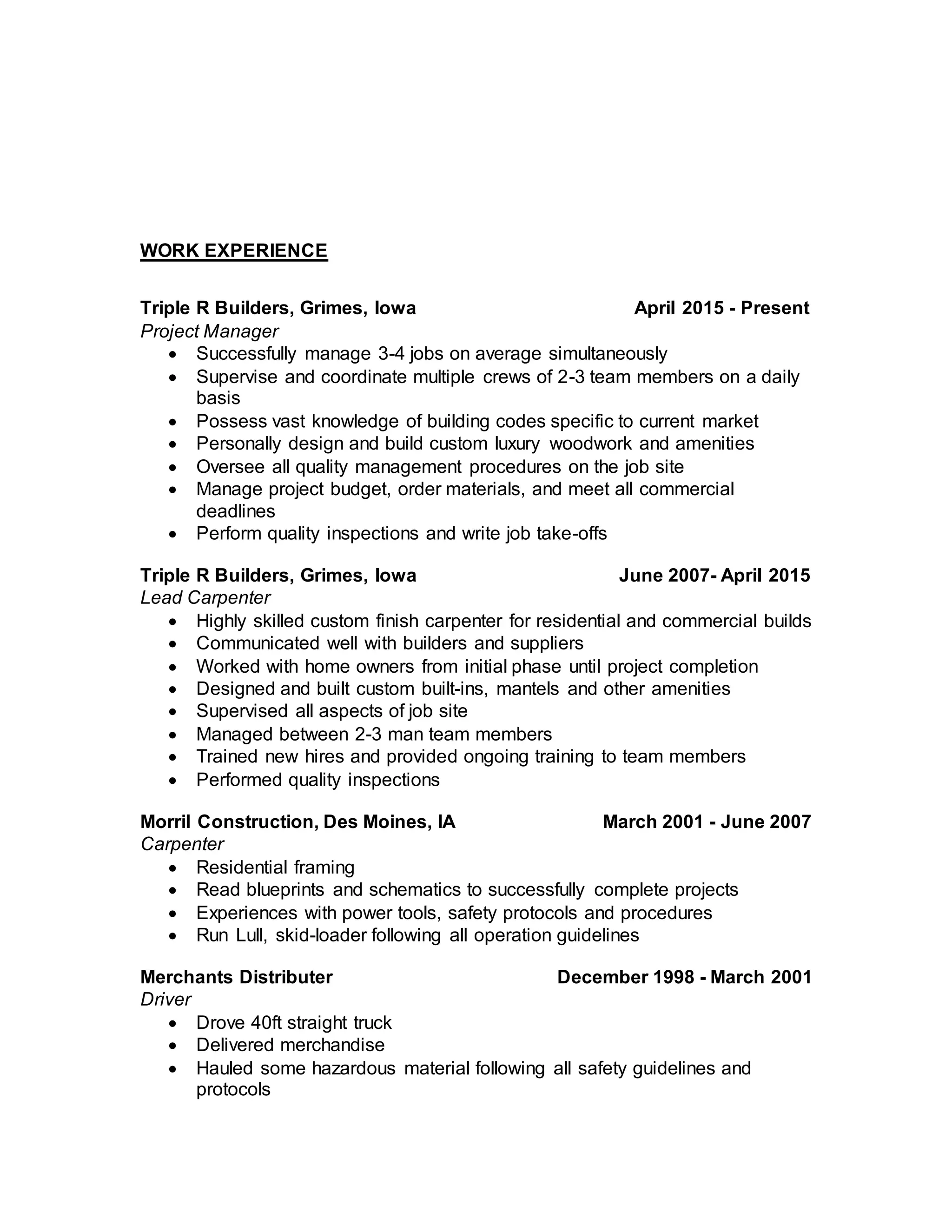M. Brooker Resume 1 | PDF